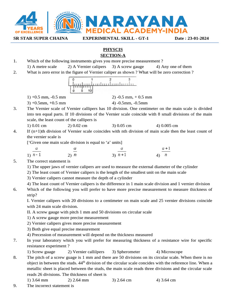 Precision Measurement in Physics Experiments | PDF | Physical Quantities | Physical Phenomena