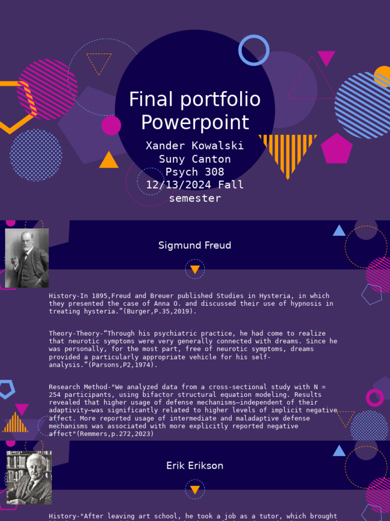 Key Theories in Psychology: A Portfolio | PDF | Psychology | Psychoanalysis