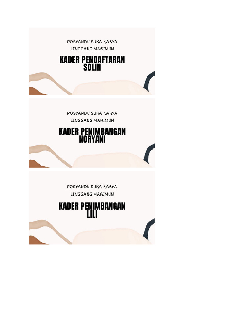 Kartu Nama Kader | PDF