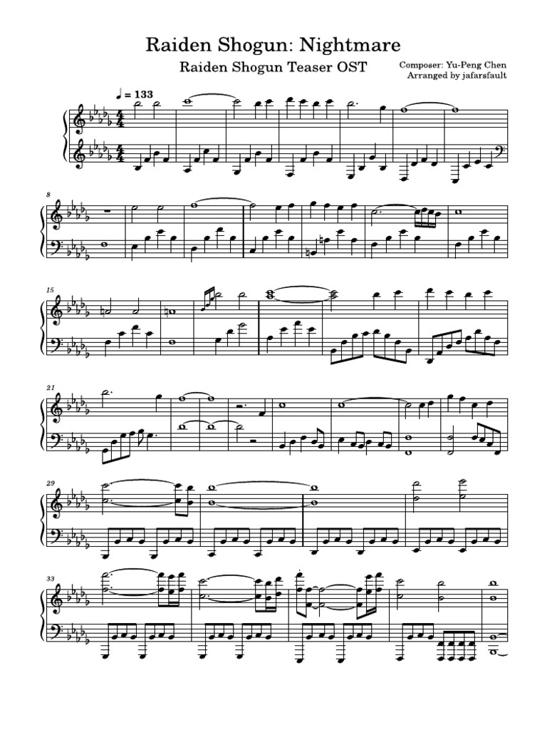 Raiden Shogun Theme Part 1 | PDF
