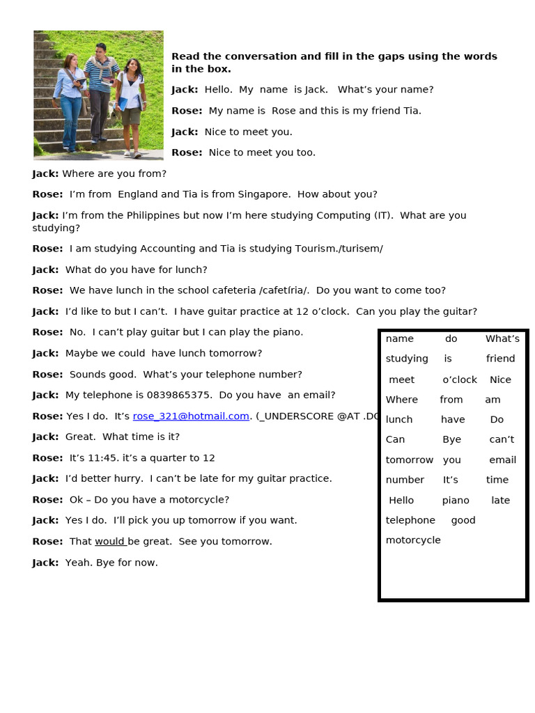 Conversation (Greetings and Introductions) | PDF