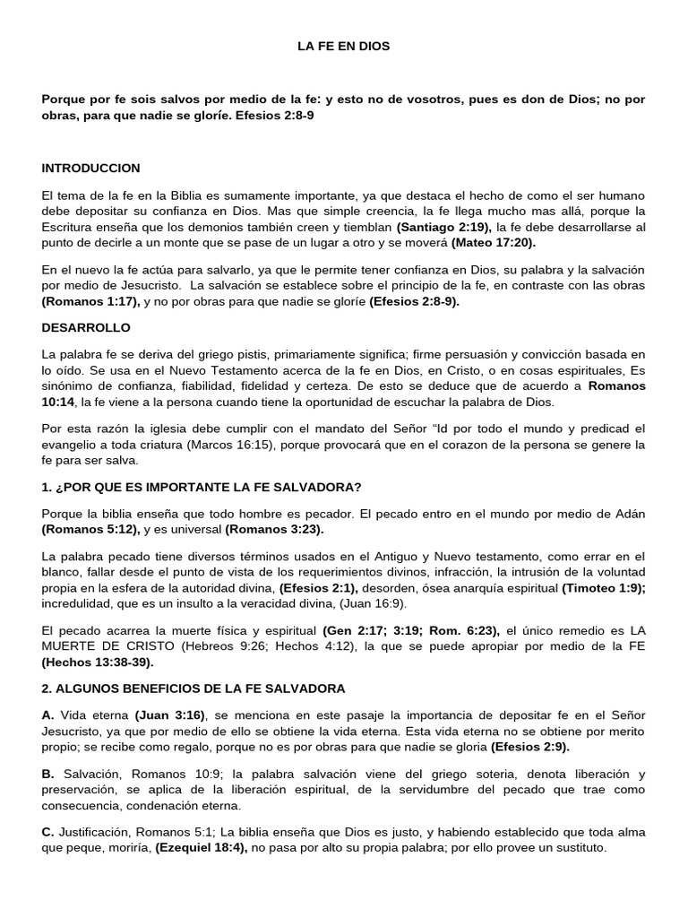 La Fe en Dios | PDF | Fe | Cristo (título)