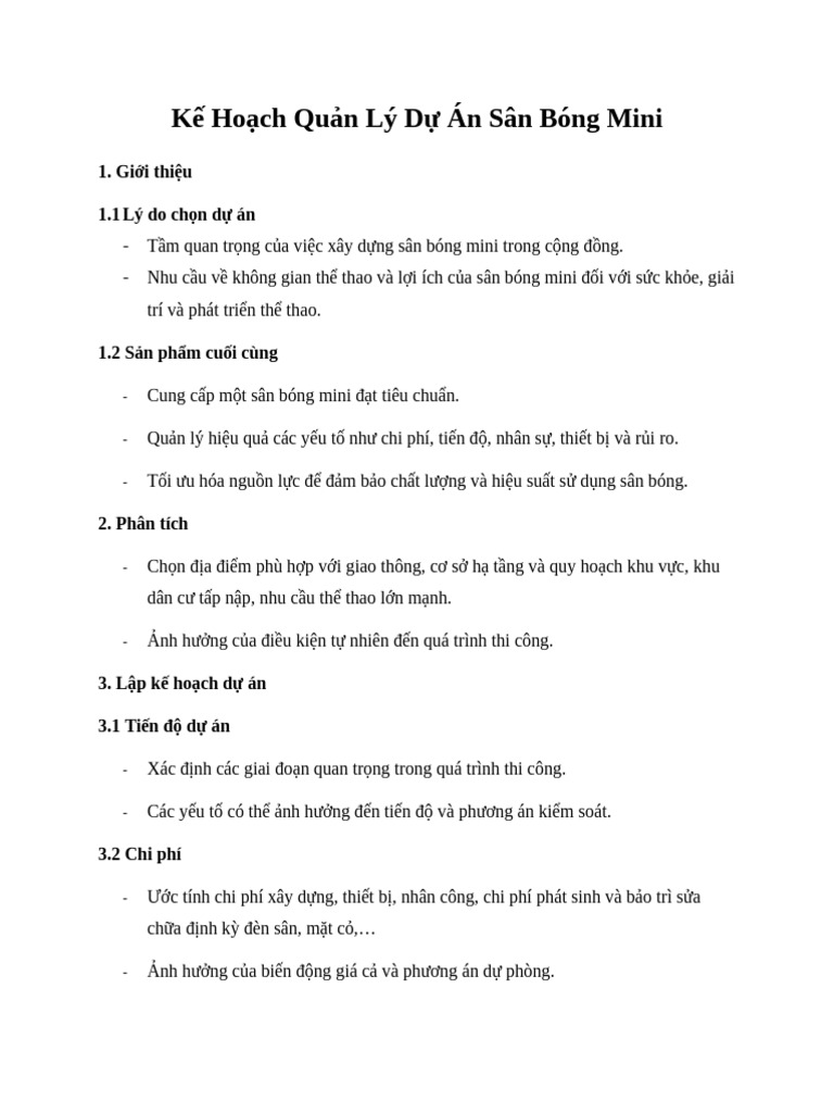 D Án Sân Bóng | PDF