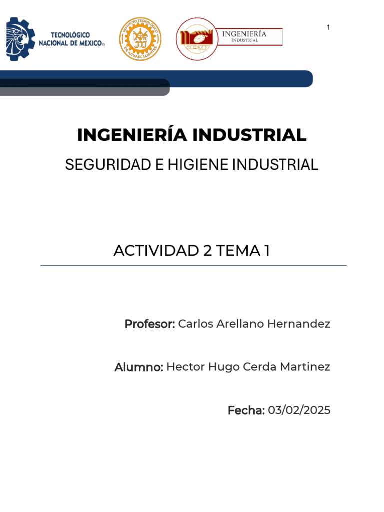 Act2 Tem1 Shi | PDF | Seguridad y salud ocupacional | Higiene