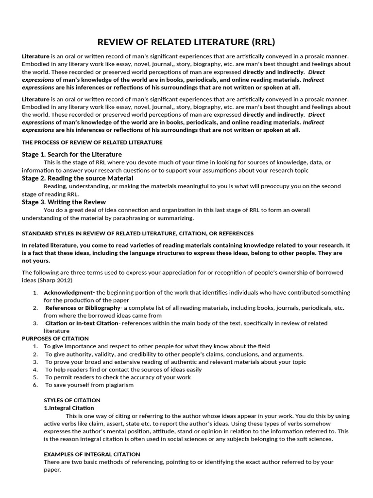 Literature Review & Citation Guide | PDF | Citation | Grammatical Tense