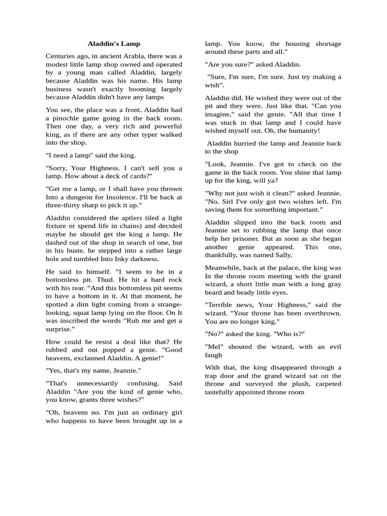 Aladdin | PDF