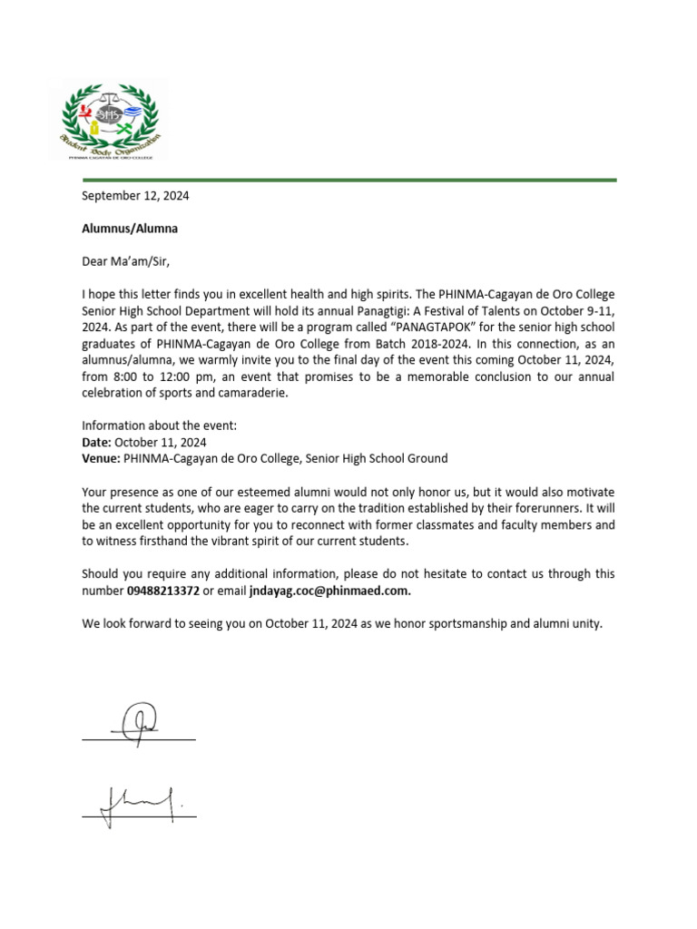 PANAGTAPOK Invitation-Letter | PDF