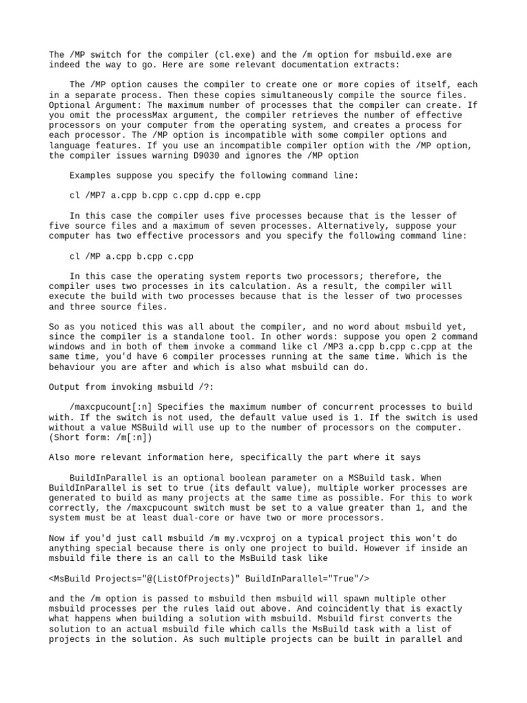 Building projects in parallel | PDF | Parameter (Computer Programming) | Command Line Interface