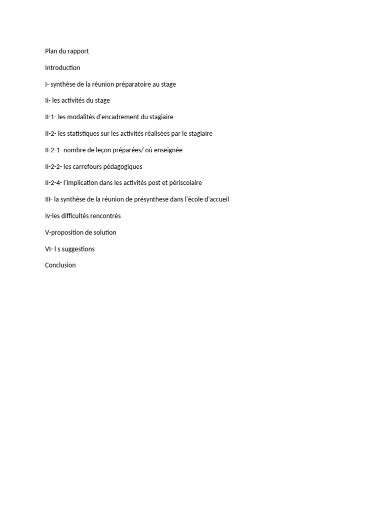 Rapport de stage pratique 2024/2025 | PDF | Pédagogie
