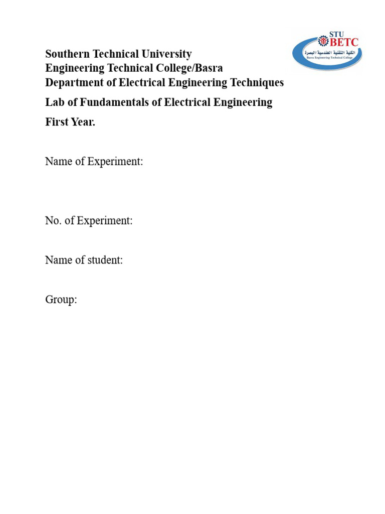 Electrical Engineering Lab Experiment Guide | PDF