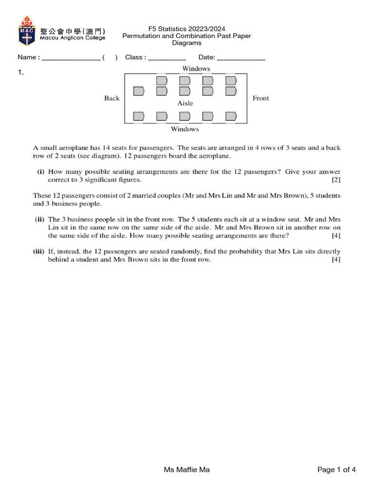 P and C Past Paper - Diagram | PDF