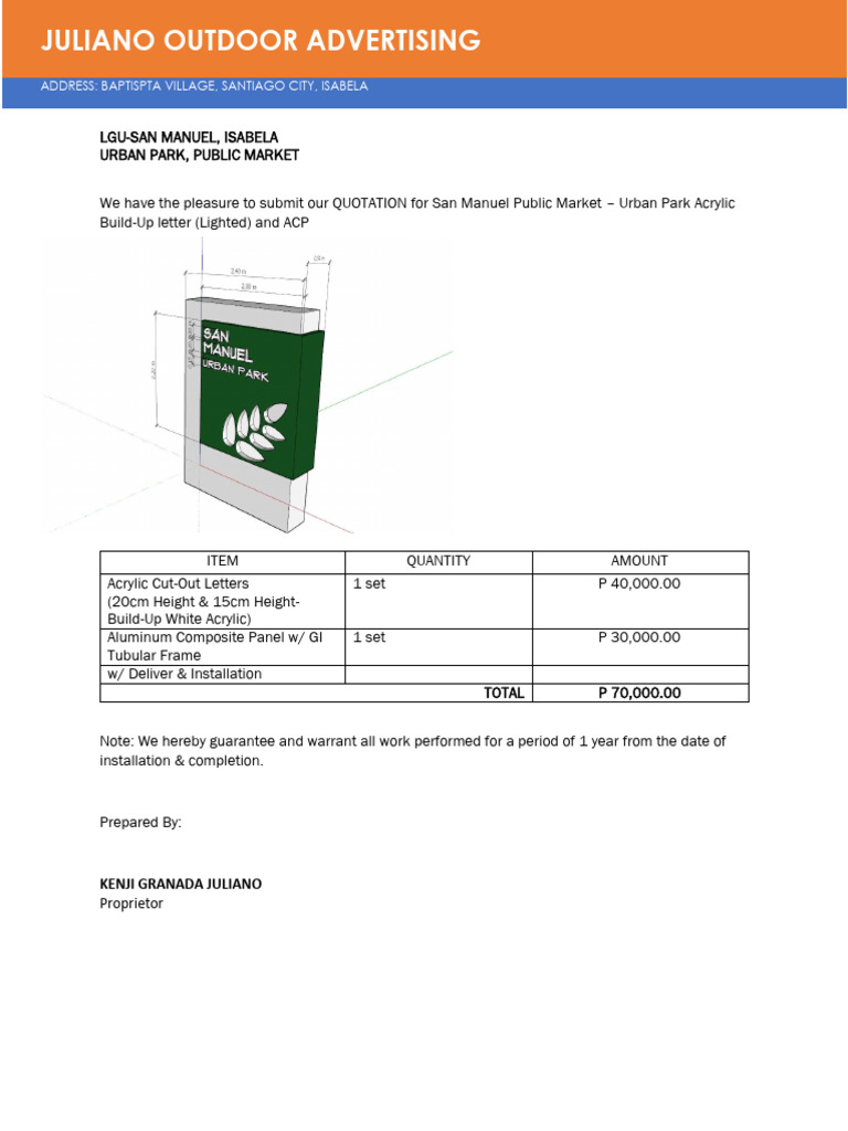 Urban Park Signage Proposal | PDF