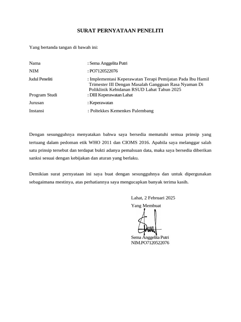 Surat-Pernyataan Sema | PDF