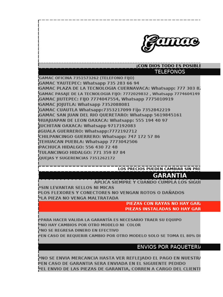 GAMAC | PDF | Yo telefono | Asistente personal digital