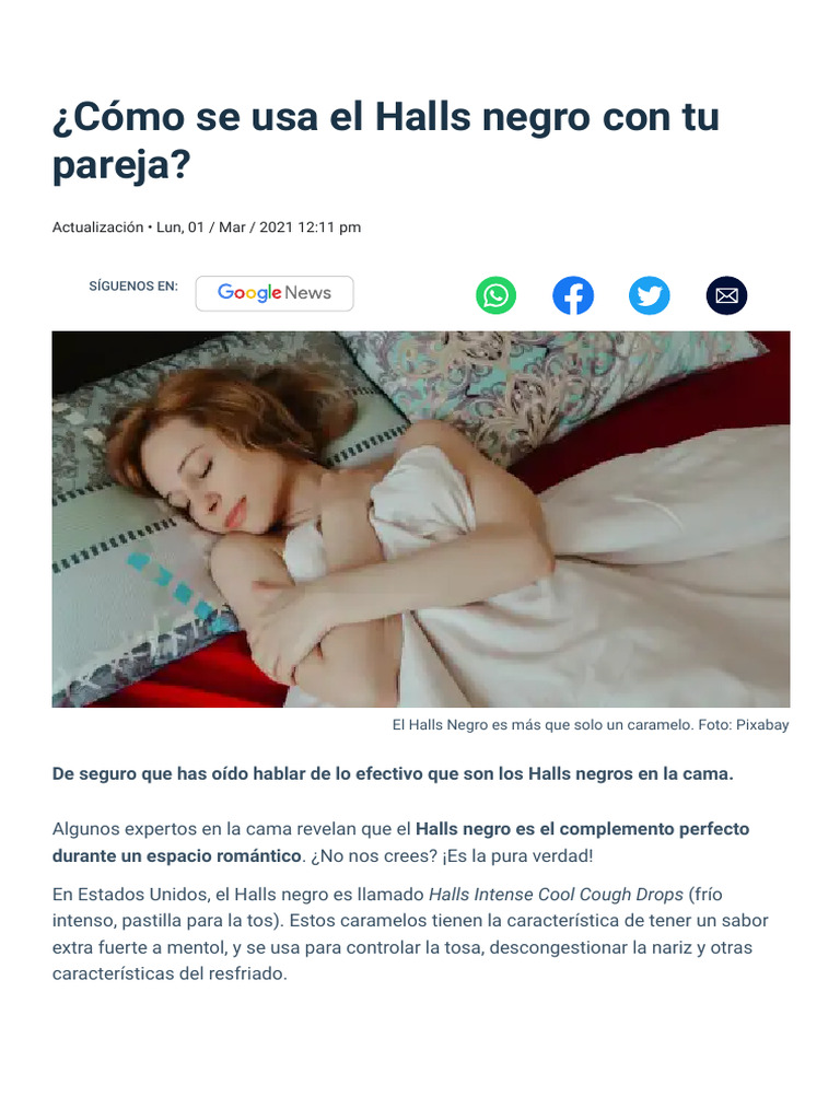 ¿Cómo Se Usa El Halls Negro Con Tu Pareja | PDF