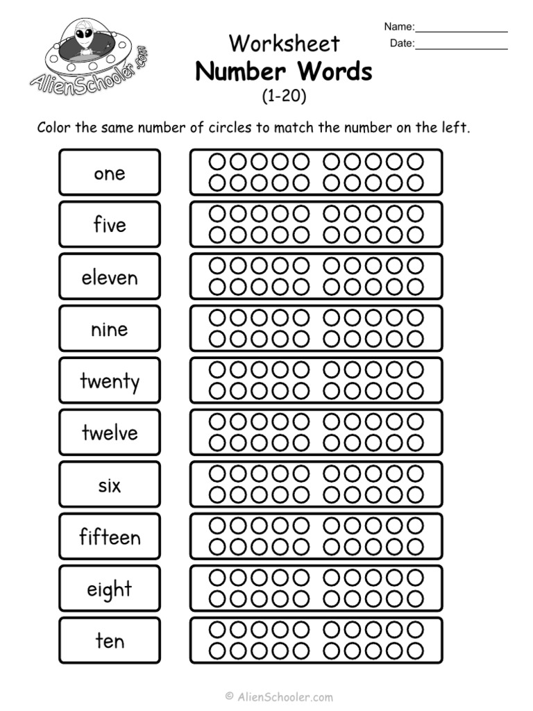 05-Number-Words-1-20-Worksheet | PDF