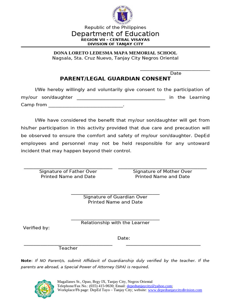 NLC Parents Consent | PDF