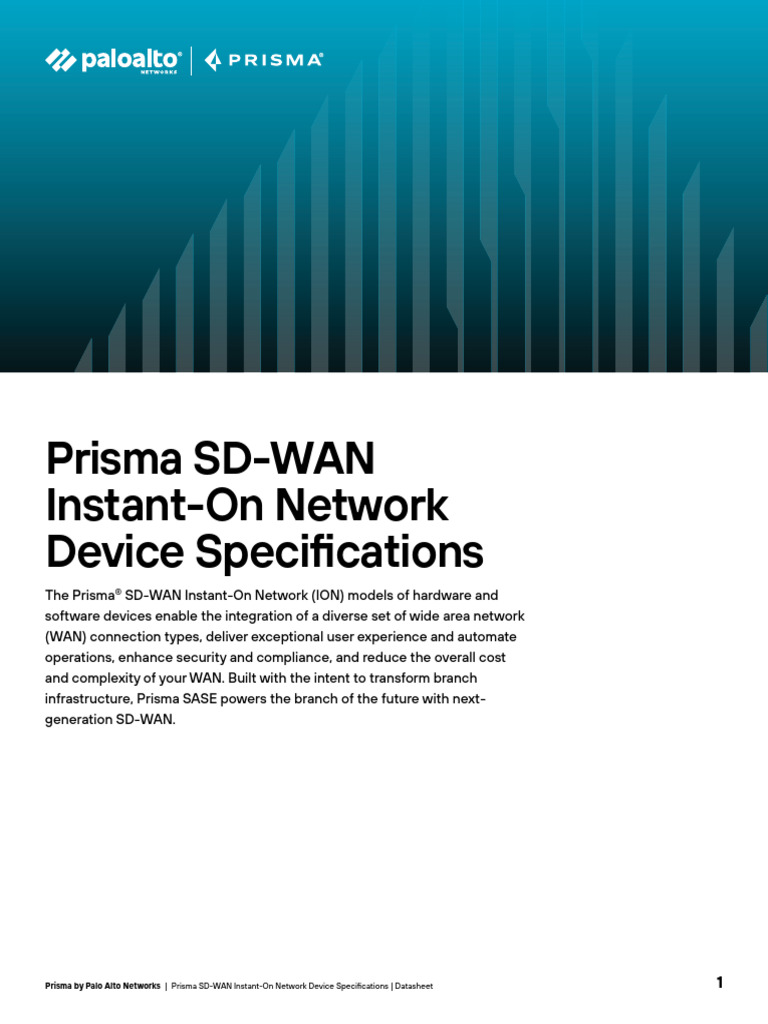 Prisma SD Wan Instant On Network Ion Device Specifications - Dps | PDF | Computer Network ...