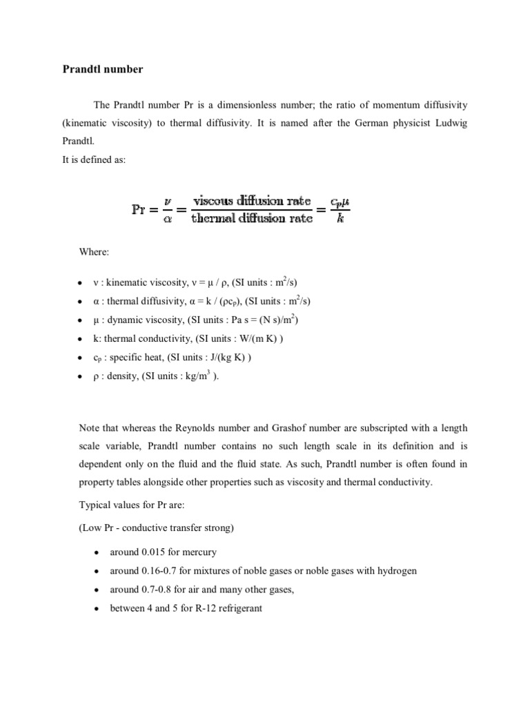 Prandtl Number | PDF