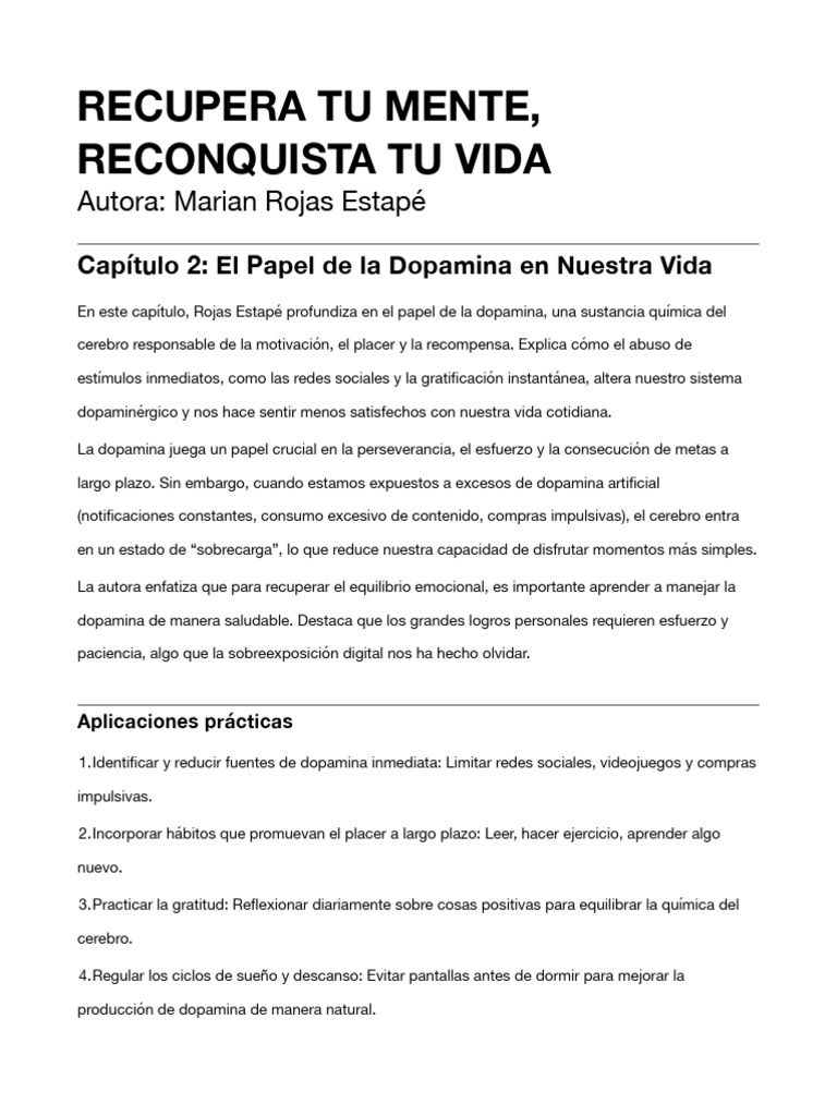 Recupera Tu Mente y Reconquista Tu Vida (Cap 2) | PDF