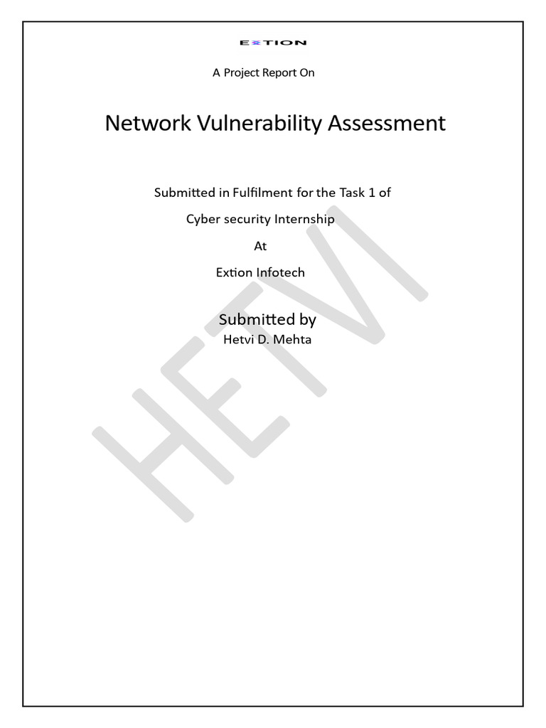 Network Vulnerability Assessment Report | PDF | Computer Security | Security