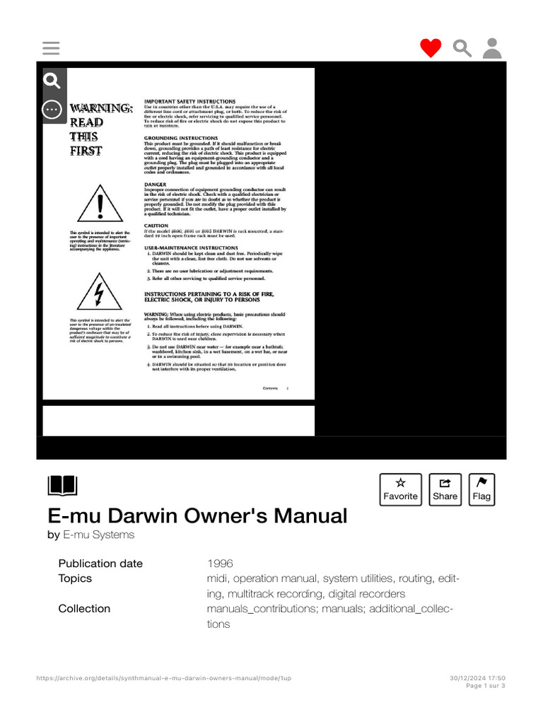 E-Mu Darwin Owner's Manual - E-Mu Systems - Free Download, Borrow, and ...