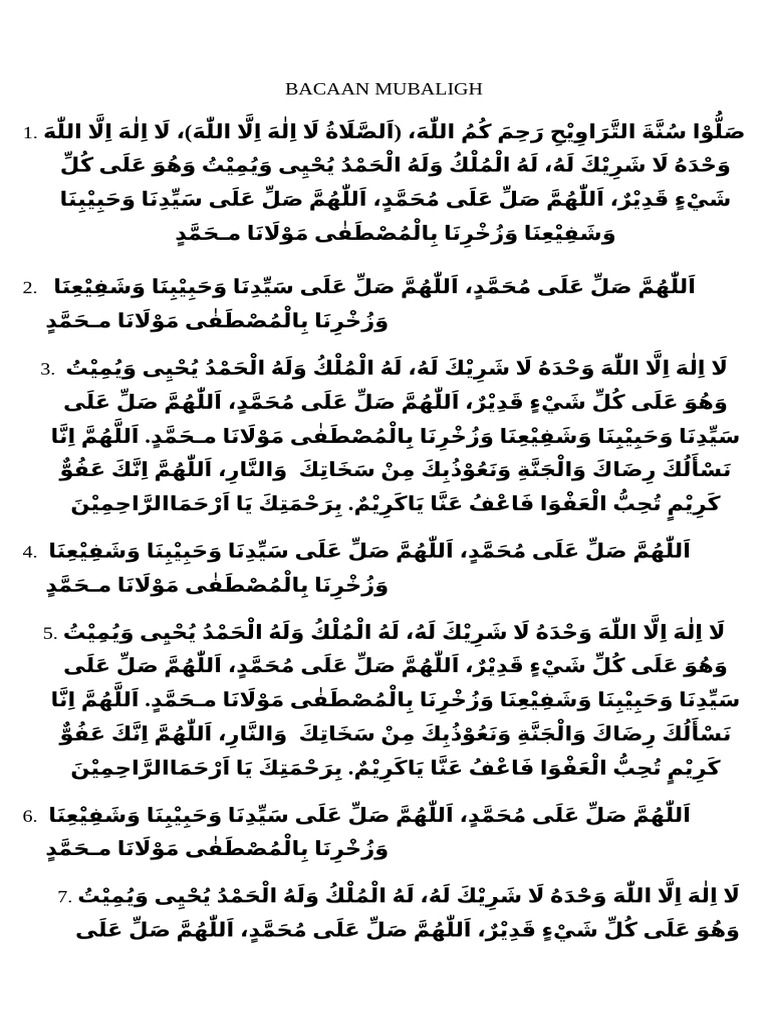 Bacaan Mubaligh | PDF