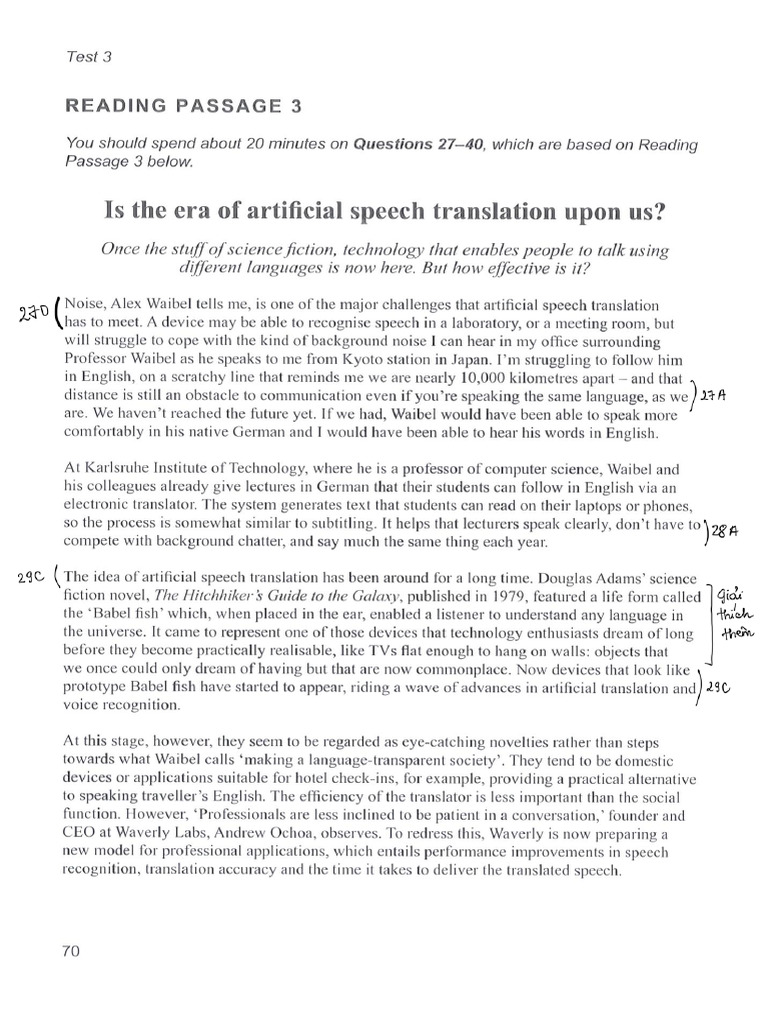 Answer Key and Explantion - Artificial Speech Translation | PDF