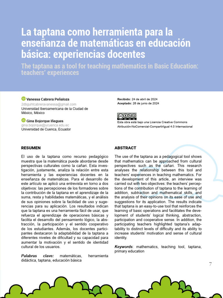 La Taptana Como Herramienta para La Enseñanza de Matemáticas en ...