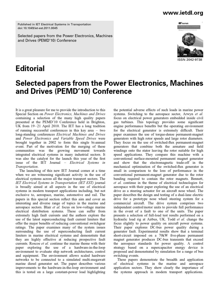 Power Electronics Conference | PDF | Electric Generator | Electric ...
