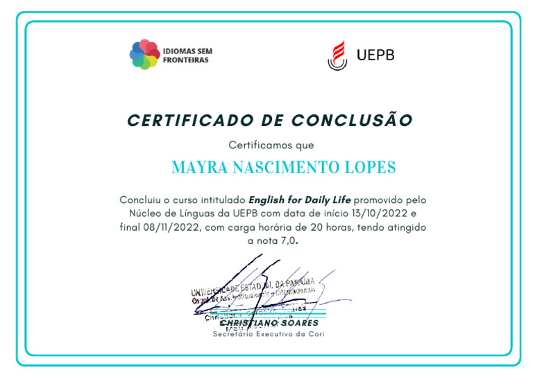 Certificado Mayra PDF | PDF