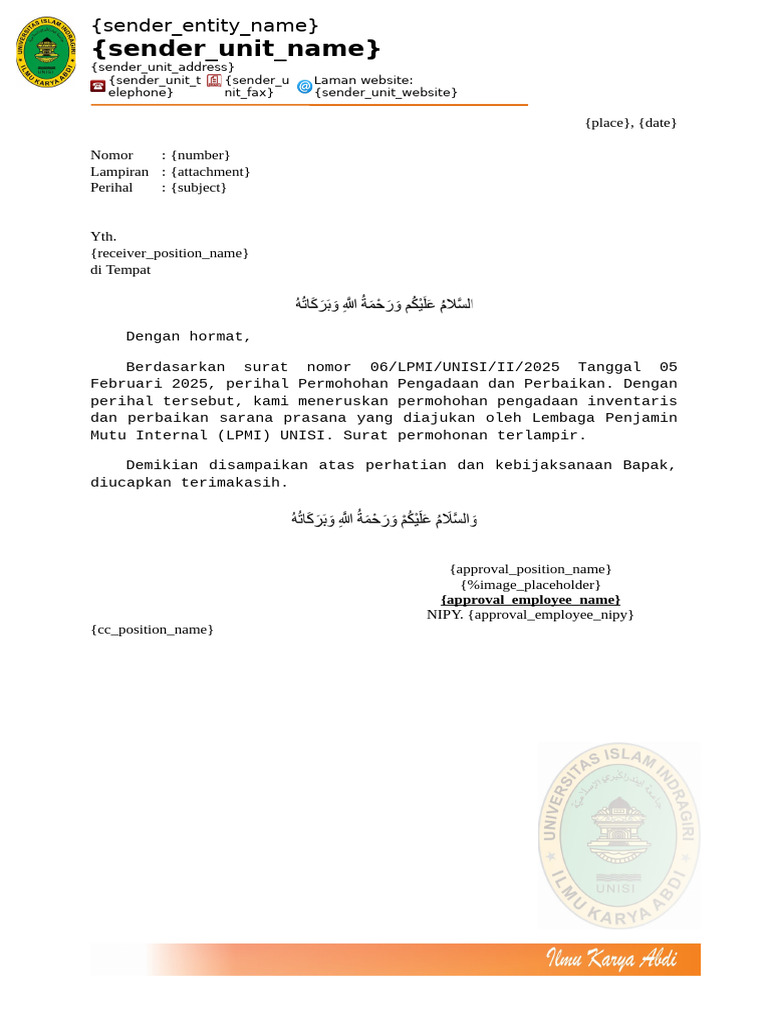 Permohonan Pengadaan Dan Perbaikan (LPMI) | PDF