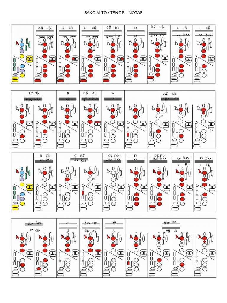 Saxo Alto Tenor - Notas | PDF