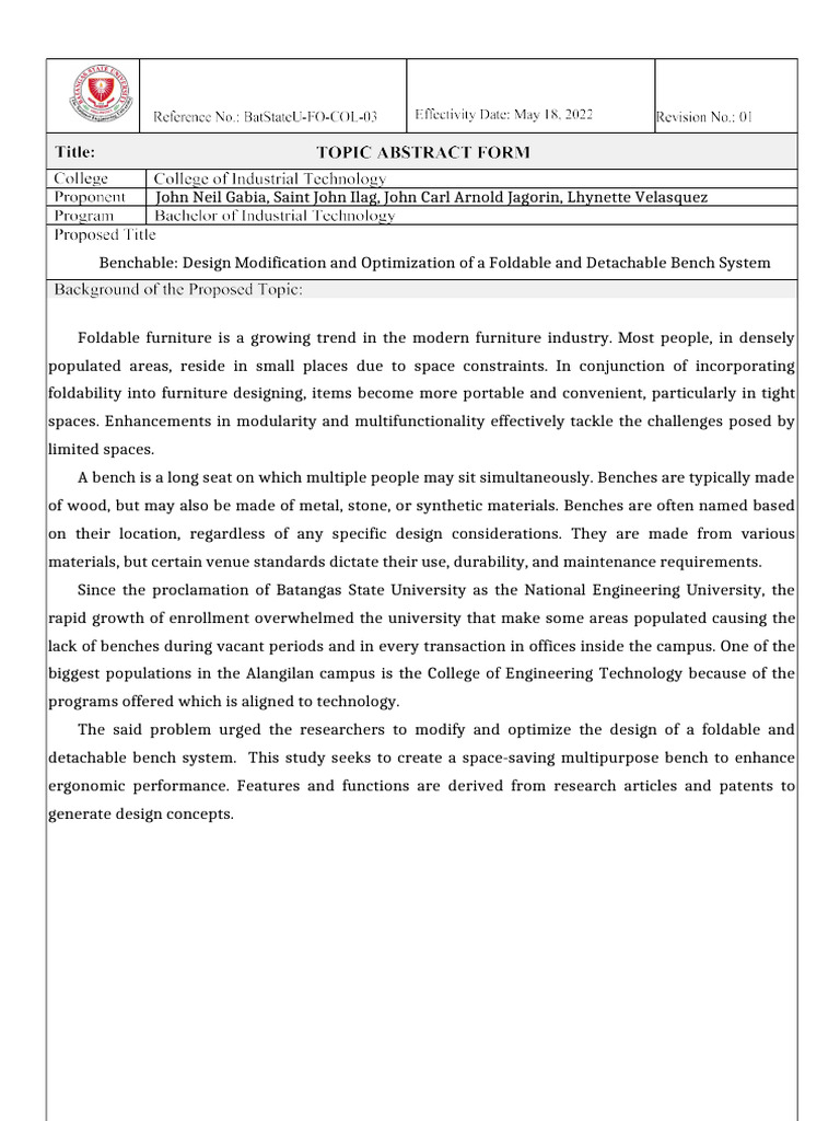 Topic Abstract Benchable | PDF