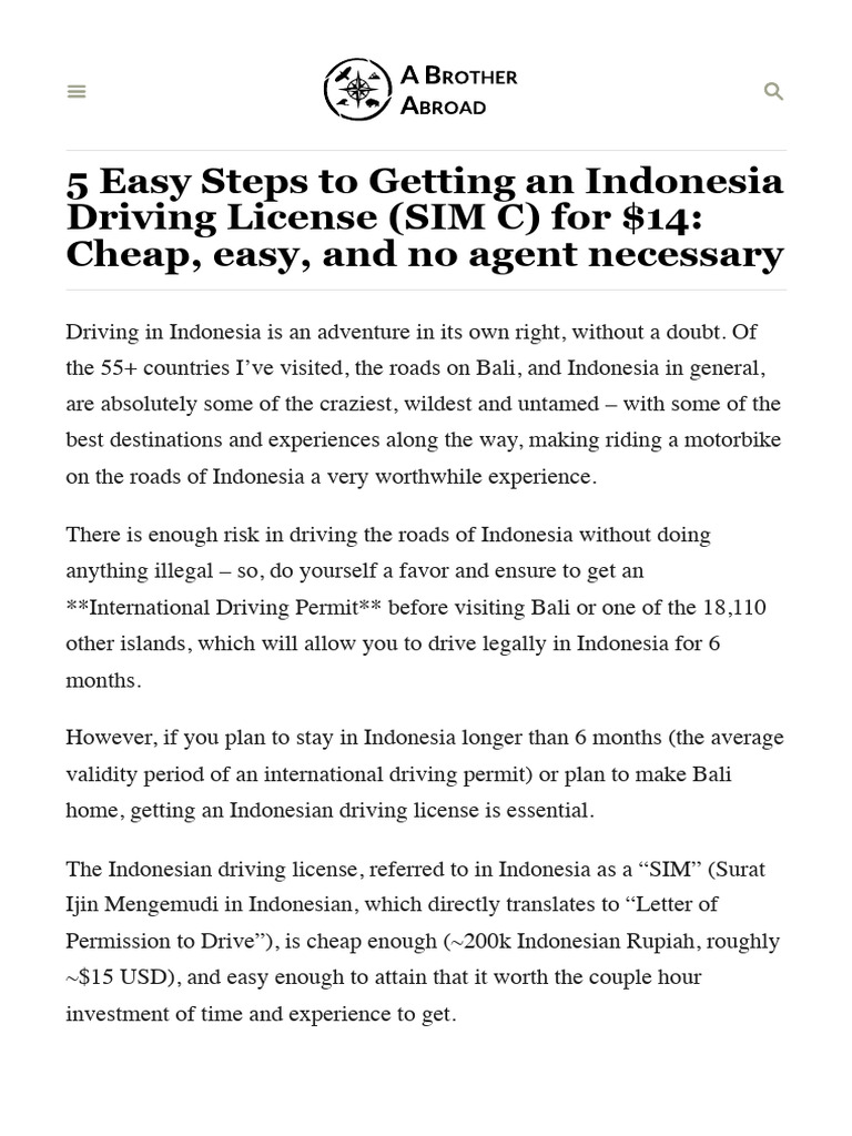 5 Easy Steps To Getting An Indonesia Driving License (SIM C) For $14 ...