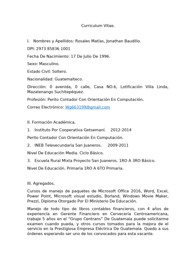 Curriculum Vitae 2 | PDF