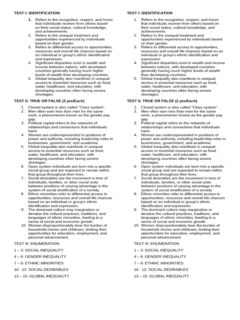 Understanding Social Inequality Factors | PDF | Social Inequality ...