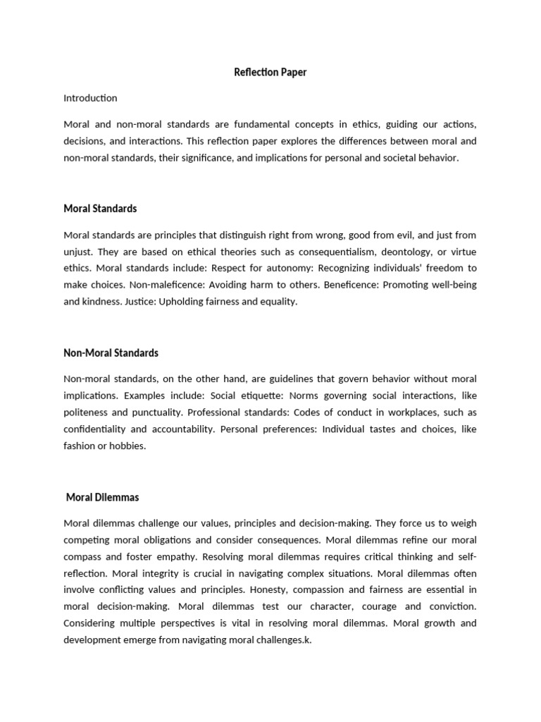 Reflection Pape-WPS Office | PDF | Morality | Justice