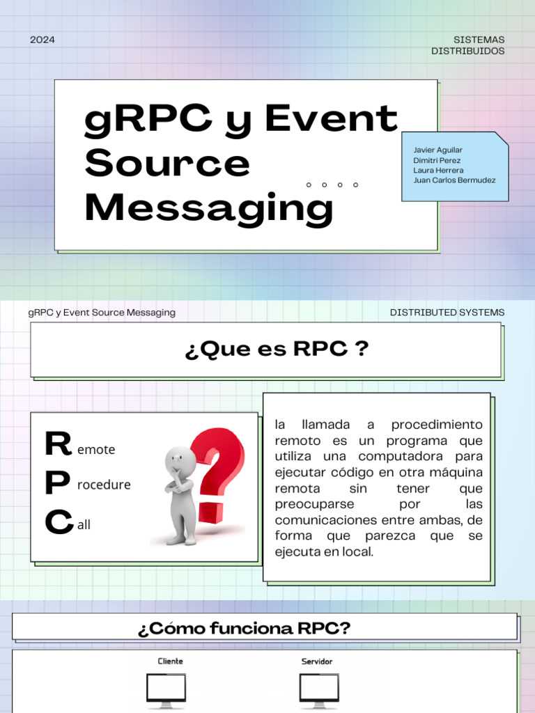 SISTEMAS DISTRIBUIDOS UTP - Exposición 5 - GRPC y Event Sourcing Messaging (Demo) | PDF ...