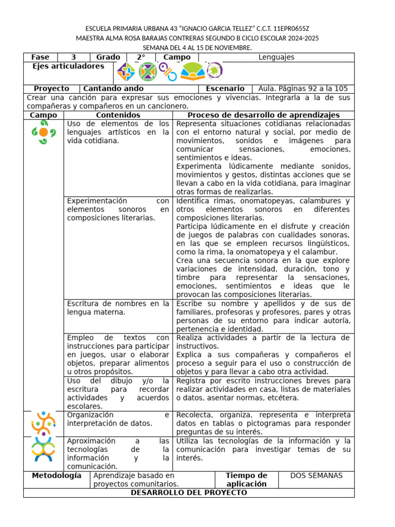 2do Grado Octubre - 01 Cantando Ando (2024-2025) | PDF | Canciones ...
