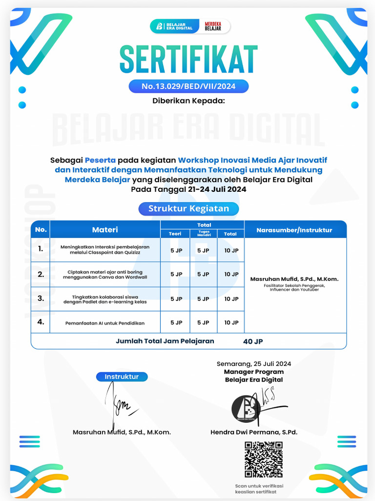 Sertifikat - NIKMAWATI NINI, S.PD., Gr. | PDF