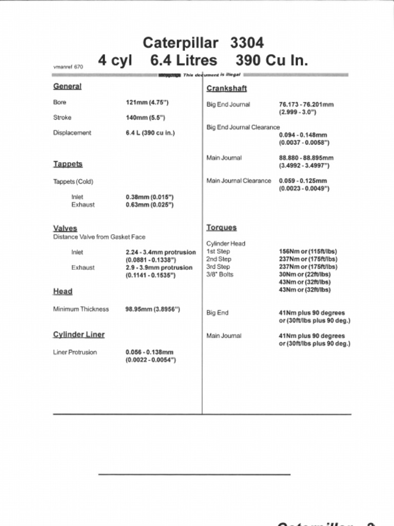 Caterpillar - 3304 | PDF