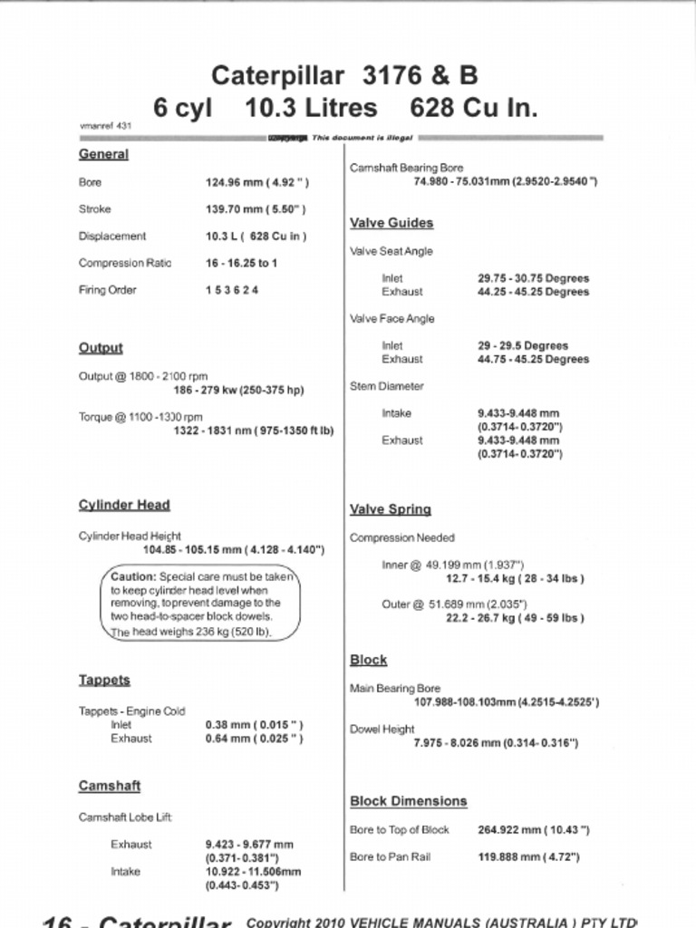 Caterpillar - 3176 & B | PDF