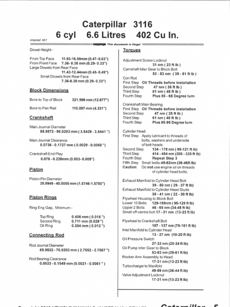 Caterpillar - 3116 | PDF