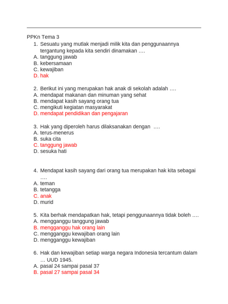 LA. UL PPKN Tema 3 | PDF