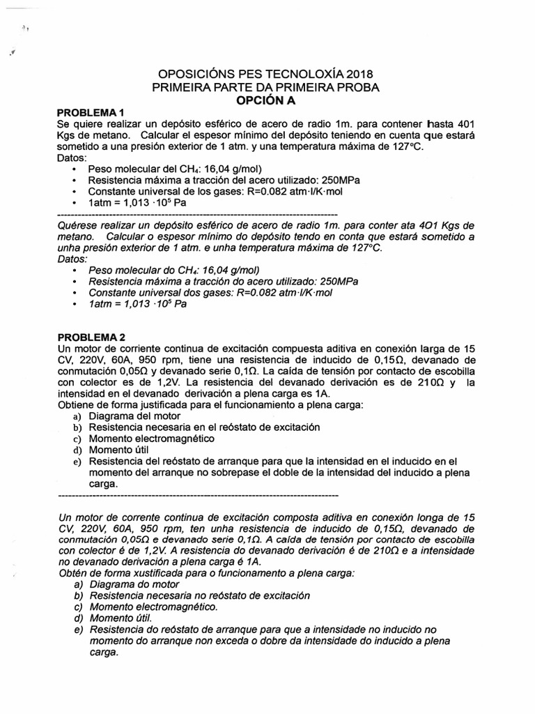 Examen Opos Tecno - Galicia 2018 | PDF