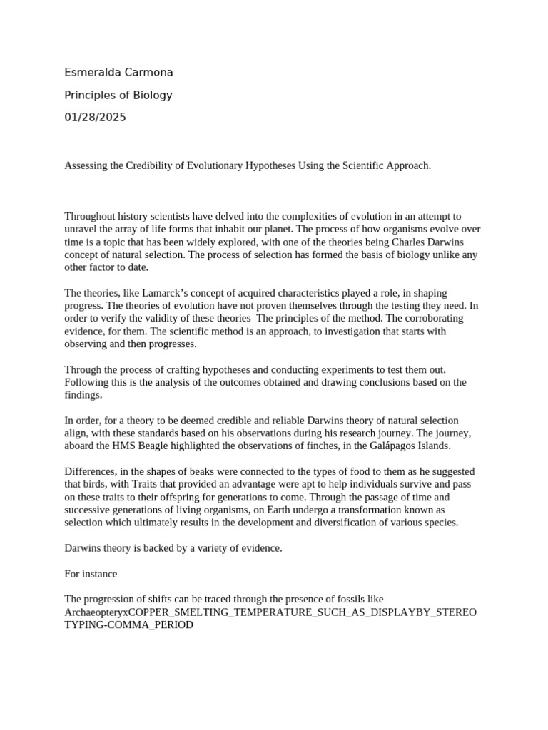 Re Assignment | PDF | Evolution | Natural Selection