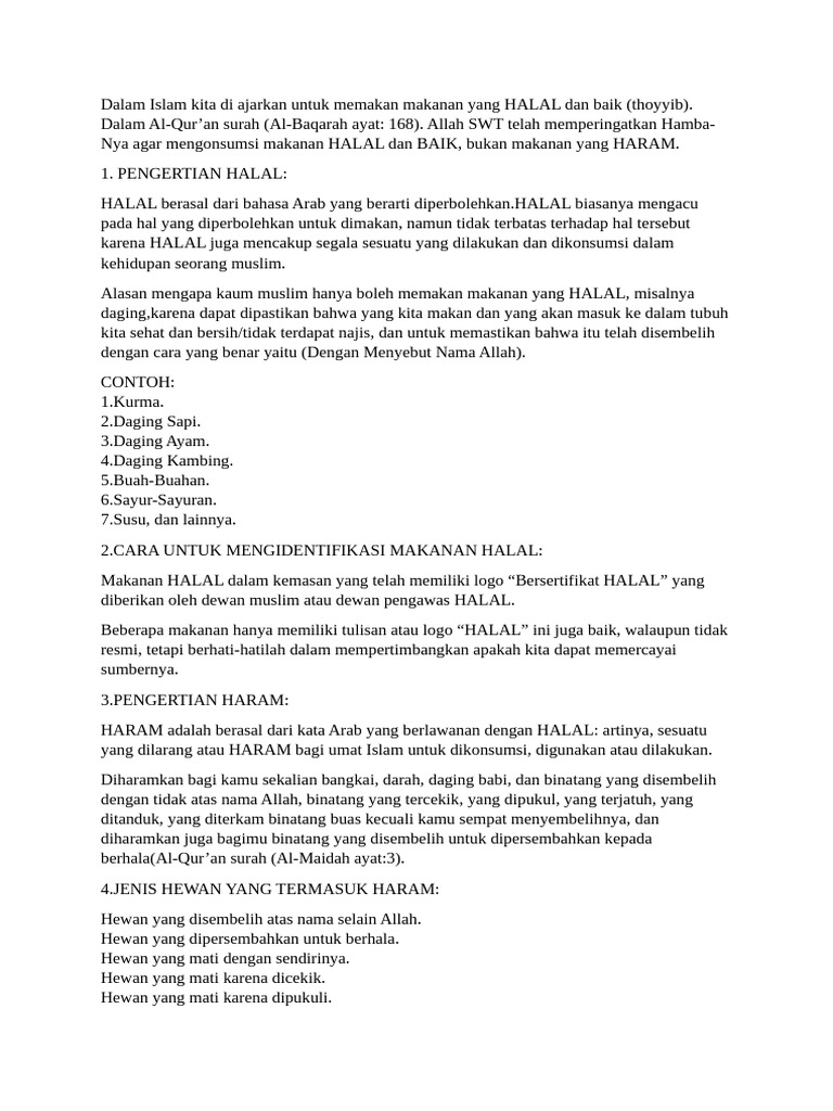 Catatan Halal Haram | PDF