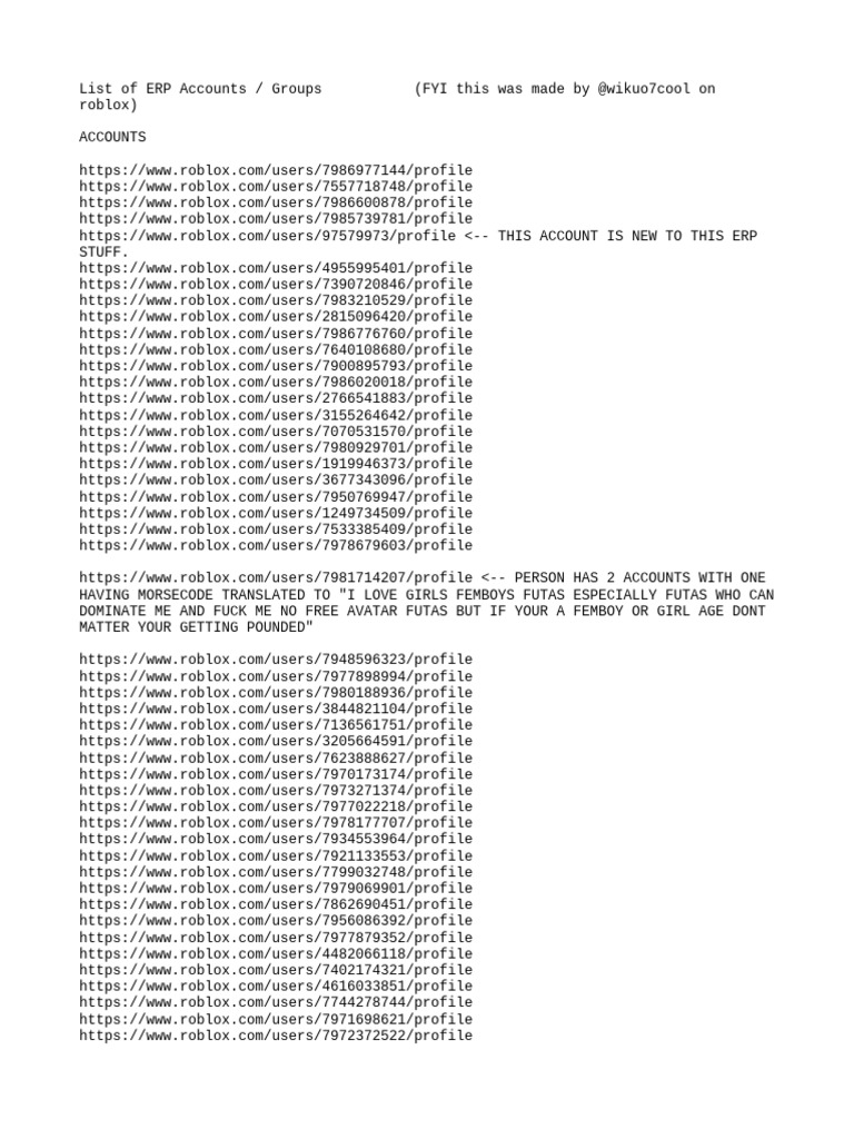 Large List of ERP Accounts and Groups | PDF