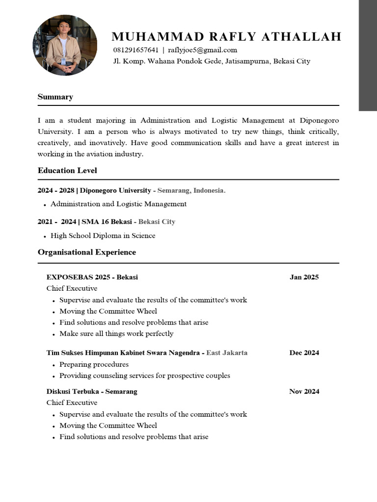 CV Muhammad Rafly | PDF